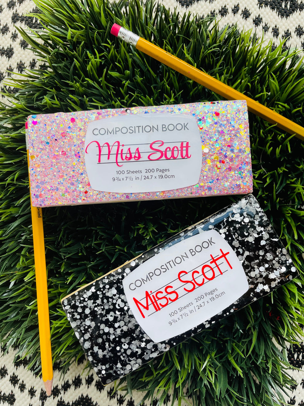 Glitter eraser, white board eraser, personalized teacher gift, custom ...