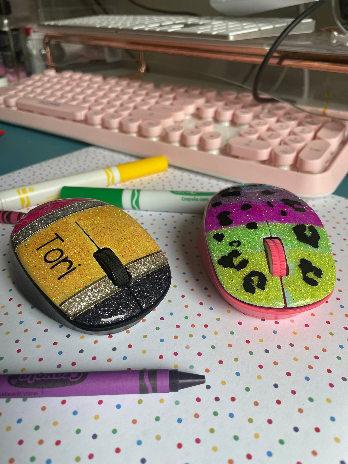 Glitter wireless mouse – MissCraftyCustoms